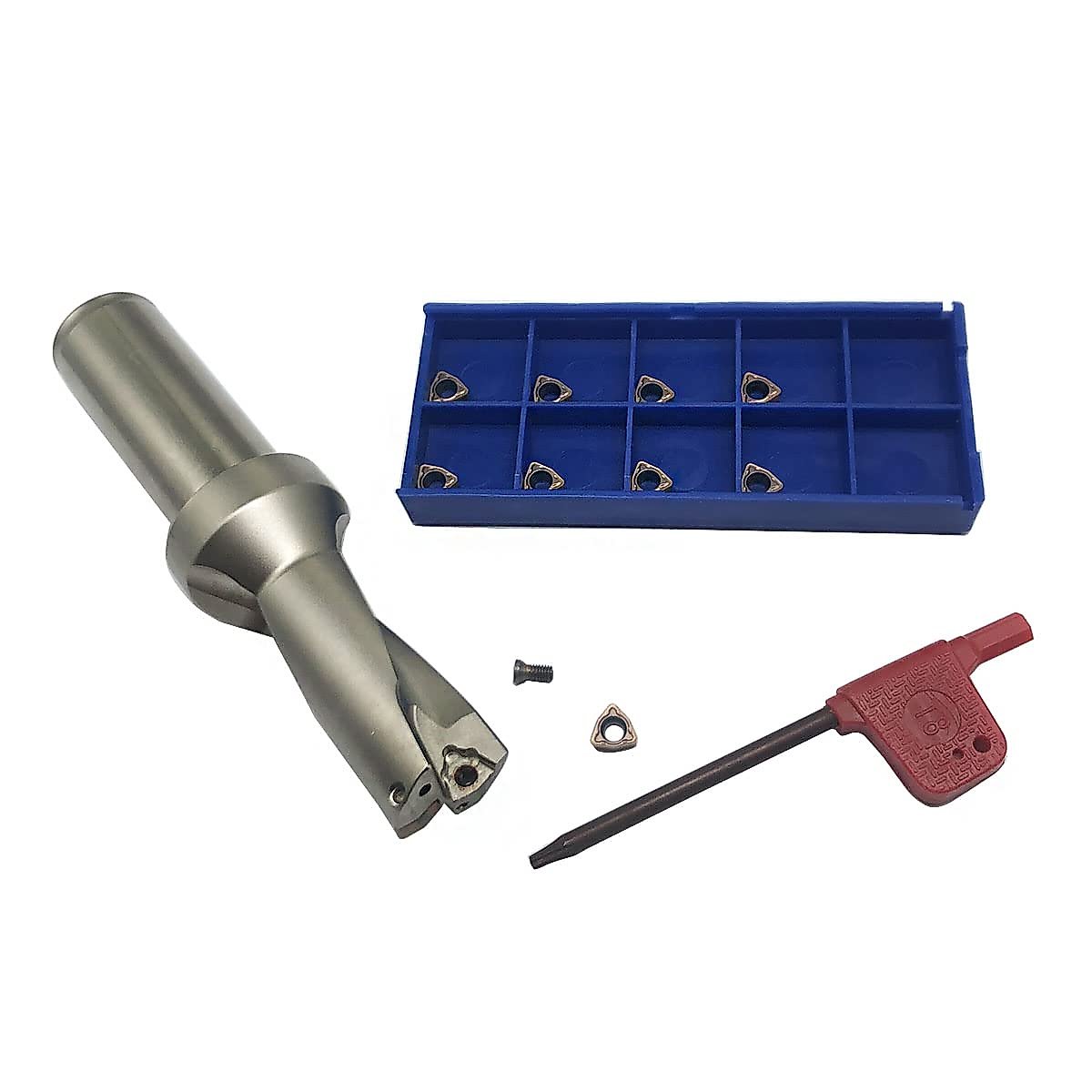 GBJ WC- Φ19-2D -C20 +10pcs WCMX030208FN Indexable U Drill Inserts Holder Fast Water Jet Drill Violent Drill WPD Series (WPD-Φ19-2D-C20+WCMX030208)