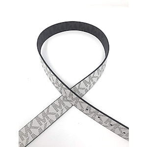 Michael Kors Women's Rectangle Buckle Reversible Brown To Vanilla Logo Belt (XL)