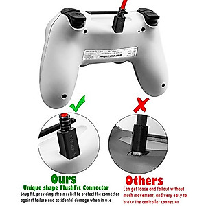 2 Pack 10ft Charging Charger Cable for PS4 Controller, Nylon Braided USB Charge Cable Data Sync Cord with Customized Connector for Sony Playstation 4/ PS4 Slim/ PS4 Pro Controllers (ONLY Fit PS4)