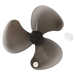 TiaoBug 16 Inch Black Plastic Fan Blade 3 Leaves with Nut Cover for Household Standing Pedestal Fan Table Fanner General Accessories Black One Size