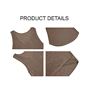 Lanliun See Through Sleeveless Tank Tops for Men Casual Unique Workout Outdoor T Shirts Gym Muscle Shirts Brown