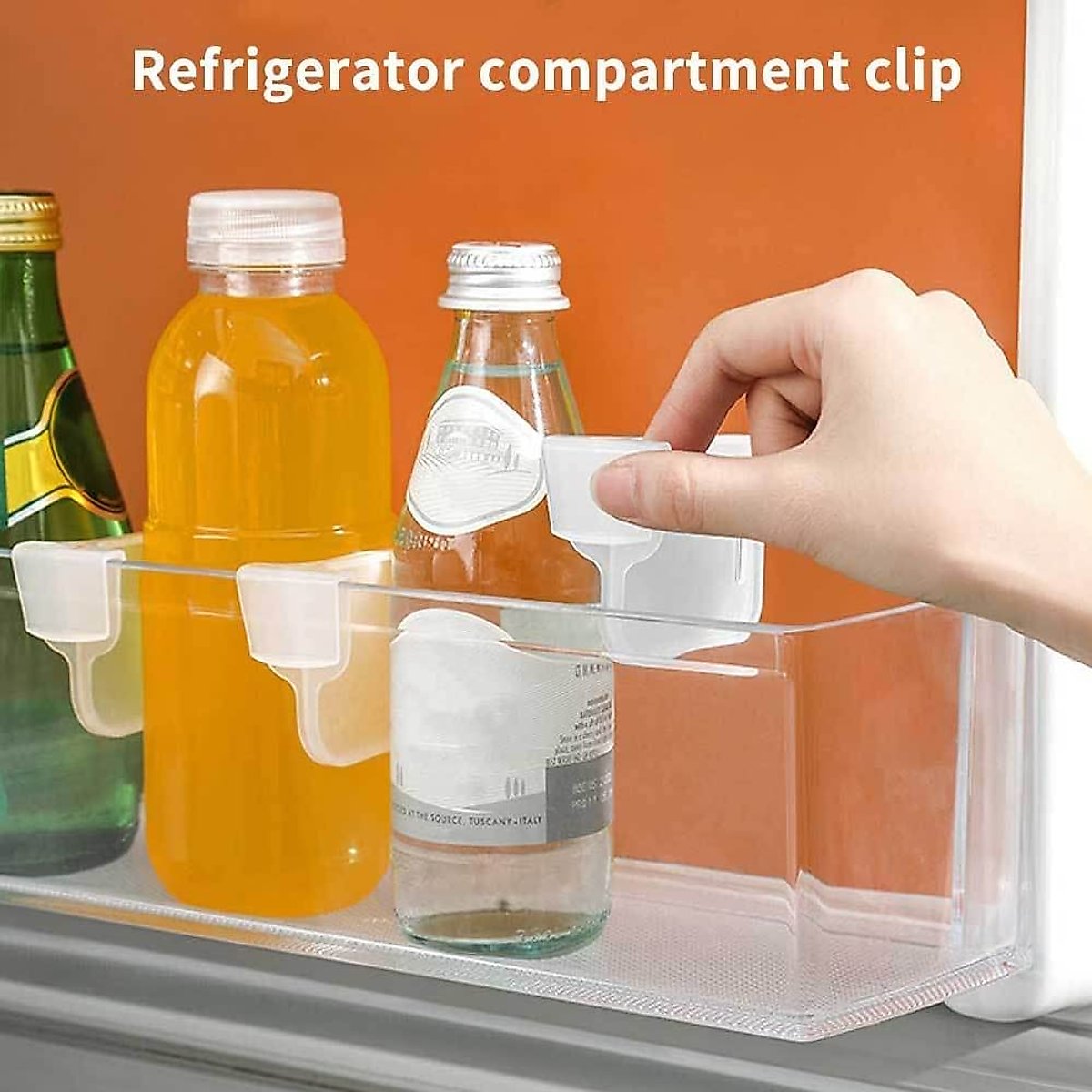 Fridge Drawer Divider,Clear Refrigerator Organizer Bins Partition,Storage Baskets Space Allocator,Portable Drawer Separators Board,Plastic Storage Container Bottle Can Divider Combination(8Pcs)