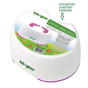 Child Step Stool by Lebogner - Comfortable Anti-Slip Foot Stool Perfect for Toddler Toilet Training Or Kids Bathroom for Brushing Teeth Or Washing Hands, Purple Stepping Stool for Boys and Girls