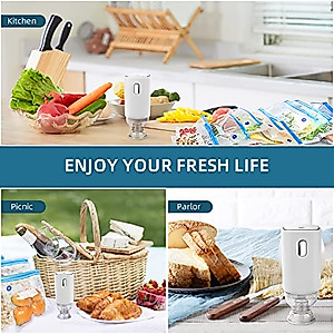 Sous Vide Bags 24PCS,FINWAY Electric Vacuum Sealer Machine & Reusable Vacuum Zipper Bags for Cooking and Food Storage,Sous Vide Vacuum Sealer with 10 Vacuum Zipper Bags,2 Cooking Clips & 5 Zip Clips