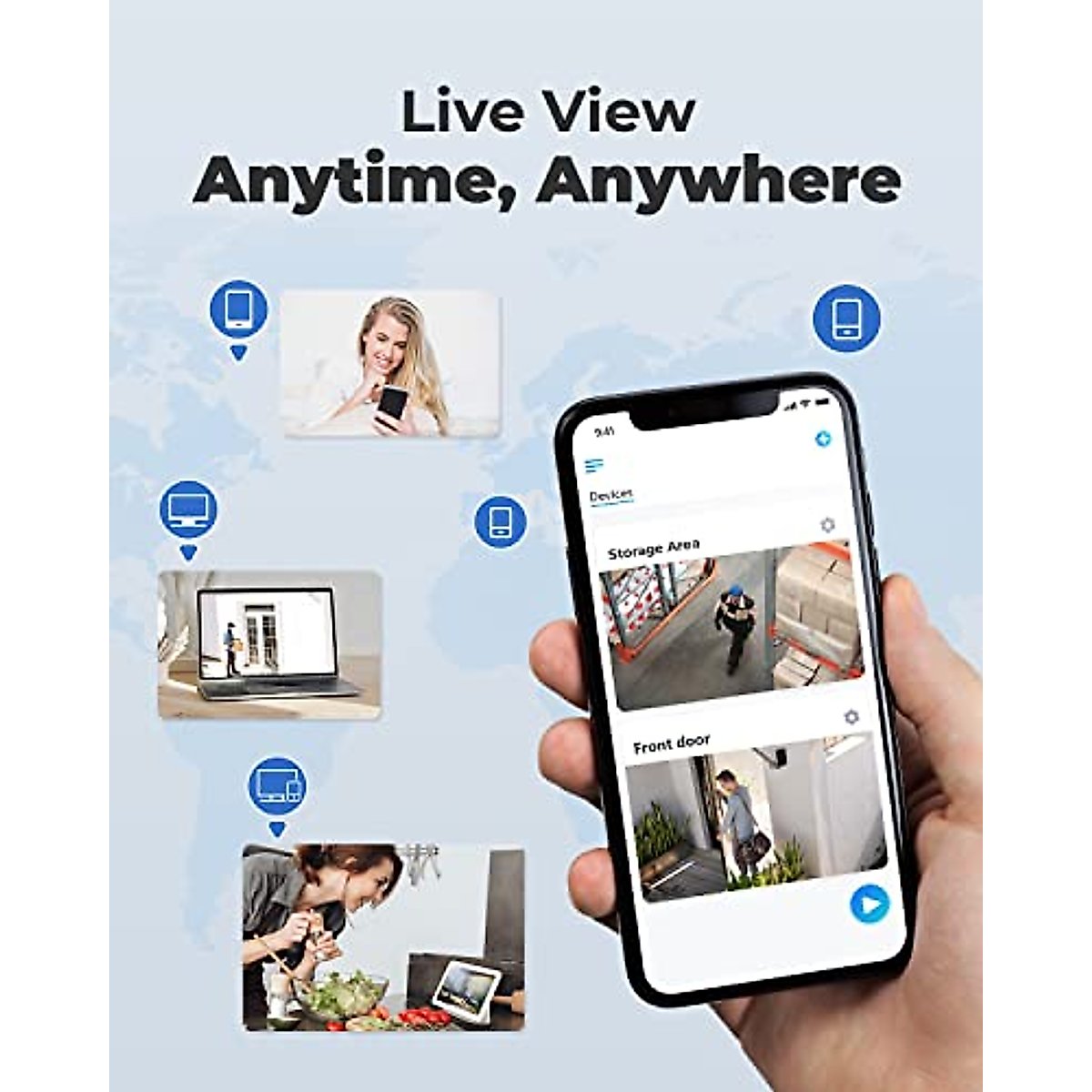 REOLINK 4K Security Camera System, 4pcs H.265 PoE Wired Turret 4K Cameras with Person Vehicle Detection, 4K/8MP 8CH NVR with 2TB HDD for 24-7 Recording, RLK8-800D4