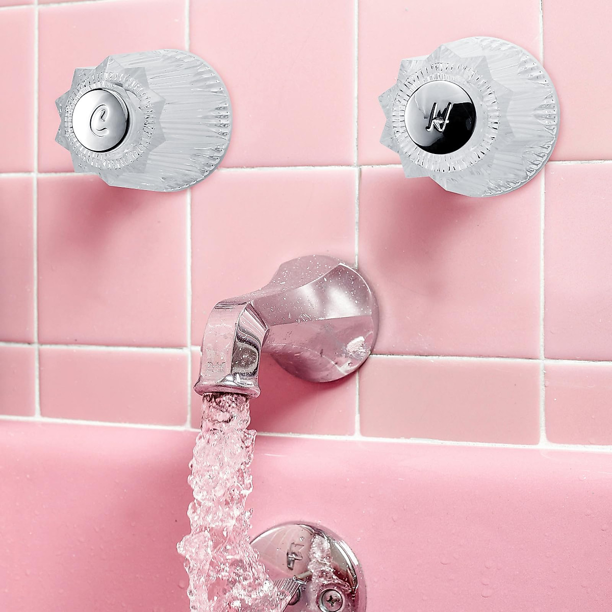 Shower Knob Replacement, 3 Pcs Clear Acrylic Hot,Cold Faucet Handle, Compatible with Pfister Contessa, Windsor, Moen 100710, Phoenix,Shower Knobs, Shower Handle Replacement