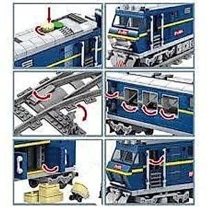 General Jim's City Series Power Blue Diesel Cargo Train Detailed Building Blocks Toy Playset Building Set with All Accessories Shown for Teens and Adults