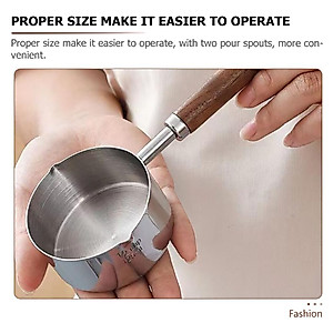 ABOOFAN 250ml Stainless Steel Mini Butter Warmer Small Milk Pot Coffee Milk Warmer