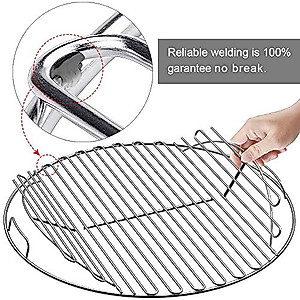 SELEWARE 21.5'' SUS304 Stainless Steel Hinged Cooking Grate, Barbecue Grill Care Fits for Most 22 Inch Charcoal Kettle Grills Like Webe Char-Broil and Other Grills