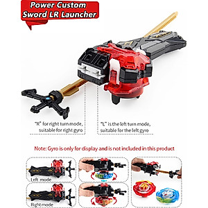 Desamvap Bey Battling Tops Burst Power Custom Sword Launcher, Bey Launcher LR Left Right Spin DB Layer System B-200 Xiphoid Xcalibur Compatible with All Bey Burst Series (Black)
