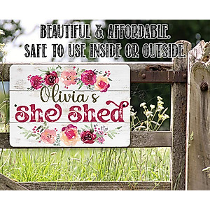 She Shed Sign - Personalized She Shed - Metal Sign - Indoor/Outdoor Shed Art - She Shed Decor Gift, Funny Birthday Gifts for Women, Metal Shed Signs, She Shed Decorations, Christmas Presents for Women
