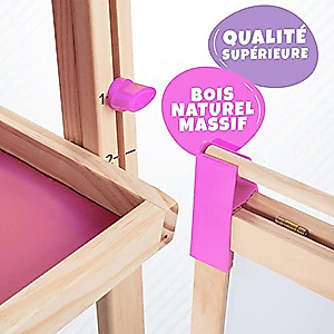 Blue Squid Art Easel for Kids - Dual-Sided Adjustable Wooden Painting Easels with Magnetic Chalk Board, Whiteboard, Paper Roll Including 100+ Accessories, Ideal for Toddlers & Children 3 to 12