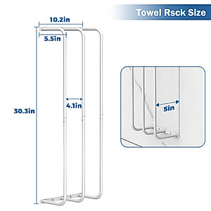 Fogein Towel Rack for Bathroom,3 Bar Towel Rack Wall Mounted,Wall Towel Rack for Rolled Towels Can Holds Up 6 Large Bath Towels,Wall Towel Holder for Small Bathroom,Spa,Sauna(White)