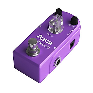 AZOR Mini Pedal Tremolo Classic Guitar Effect Pedal with Power Adapter Super Mini