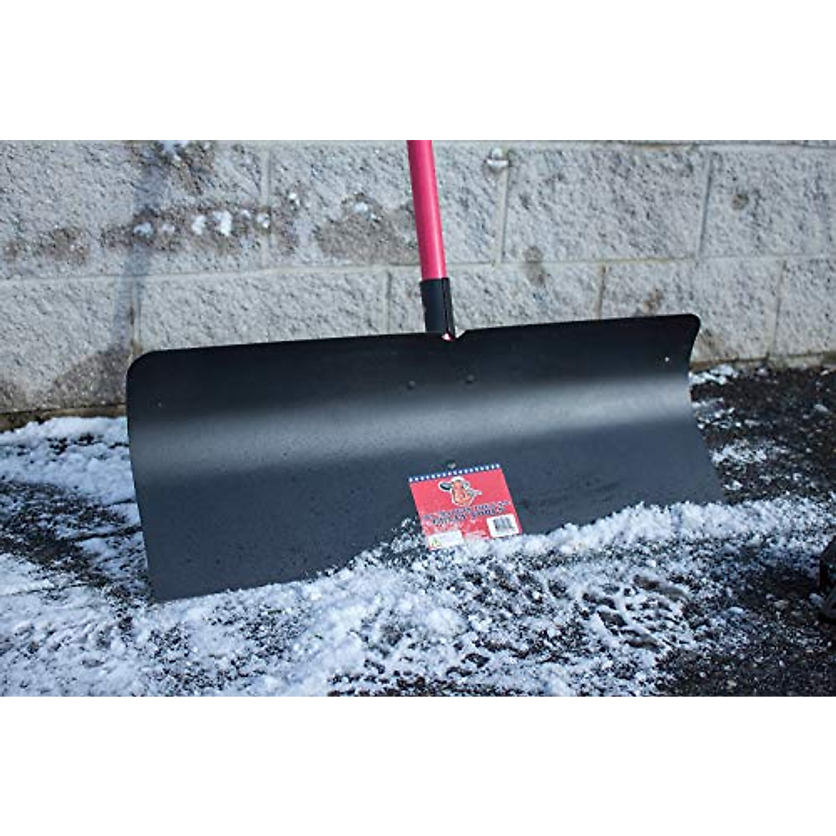 Bully Tools 92819 30" Steel Snow Pusher with Fiberglass D-Grip Handle