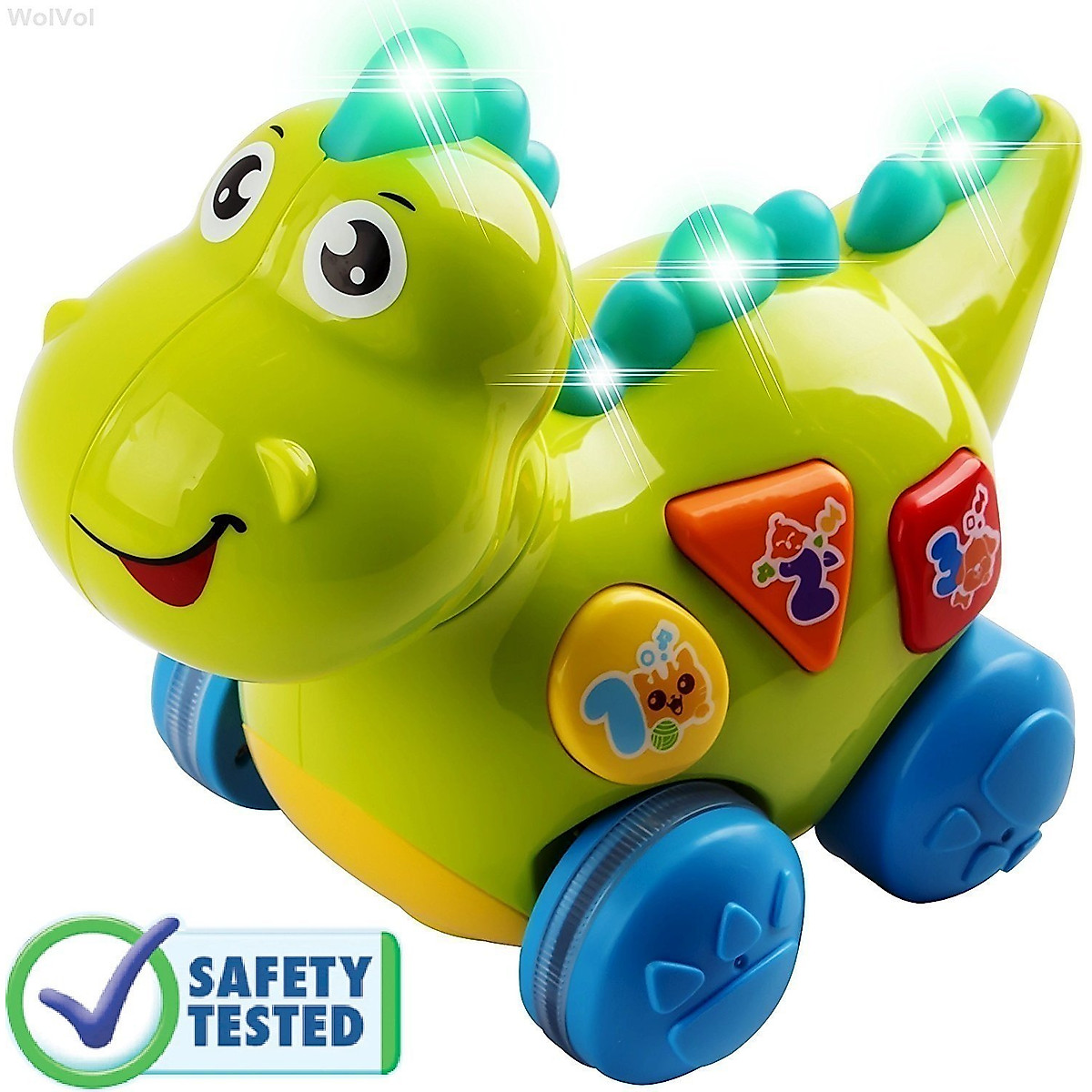 WolVolk Talking Dinosaur Toy with Lights and Sounds for Kids - Teaching, Learning, Activity, Walking & Fun Action