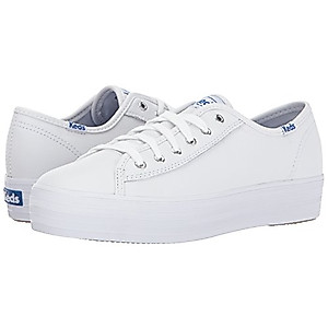 Keds Women's Triple Kick Leather Fashion Sneaker,White,7 M US
