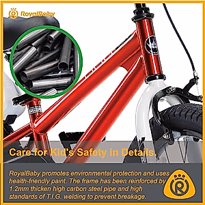 Royalbaby Kids Bike Boys Girls Freestyle BMX Bicycle With Kickstand Gifts for Children Bikes 18 Inch Red (RB18B-6R)