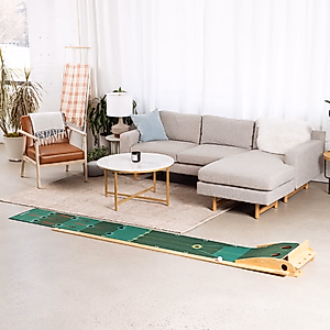 PRO PUTT 10 Foot Indoor Putting Green with Ball Return by GBD Sports - Putting Mat - Golf Gifts for Men & Women - Putting Matt for Indoors - Golf Putting Mat - Golf Training Accessories