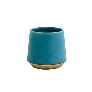 Bisque Japanese pottery, Minoyaki handmade pottery cup imported from Japan, suitable cup for drinking green tea, matcha, sake, and whisky on the rocks (Turquoise)