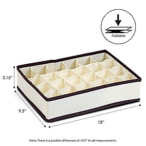 Furinno 12284IV Non-Woven Fabric Storage Organizer, 4 by 6-Inch, Ivory with Brown Trim