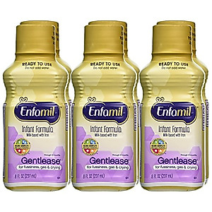 Enfamil Gentlease Ready to Feed Baby Formula, Eases Gas, Fussiness, Crying & Spit-up in 24 Hours, Ready to Use 8 Fl Oz, Pack of 6, Total 48 Fl Oz