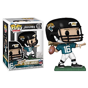 POP Football: Jaguars - Trevor Lawrence Funko Vinyl Figure (Bundled with Compatible Box Protector Case), Multicolor, 3.75 inches