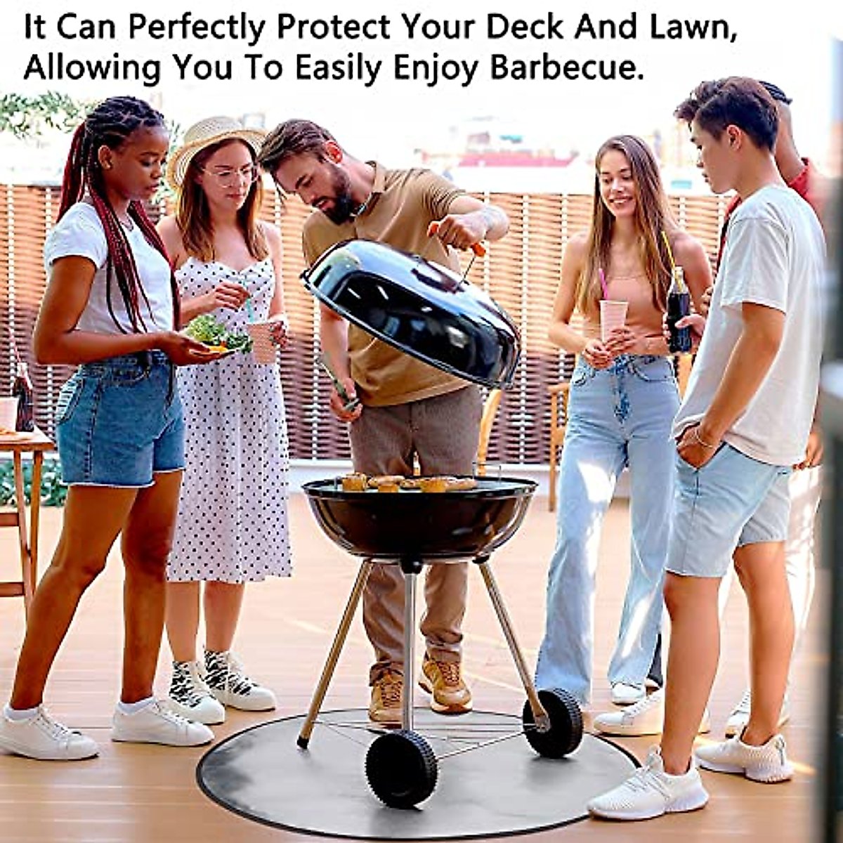 Fire Pit Mats for Under Fire Pit (40" Large) 3 Layers Premium Round Fire Pit Mat for Deck Fire Pit Mat Fire Pit Mats for Under Fire Pit Fireproof Mat Firepit Mats