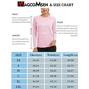 MAGCOMSEN Running Shirts Performance T Shirts Athletic Shirts Tank Top Gym Shirts Women Long Sleeve Shirts Casual Womens UV Protection Shirts Light Pink