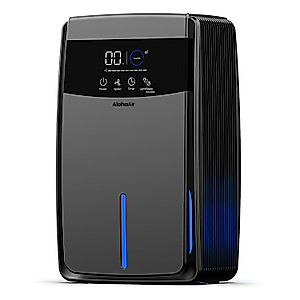 AlohaAir Dehumidifier for Home with Drain Hose, 95 OZ Dehumidifiers for Room, Quiet, Aromatherapy, Timer, Auto Shut-off, Dehumidifiers for Bathroom, Bedroom, Closet, RV & Basement