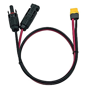 Solar Connector to XT60 Adapter Connector Connect Solar Panel for Lipo Battery Pack EFDELTA Portable Power Station River 600 and Solar Generator (60cm)