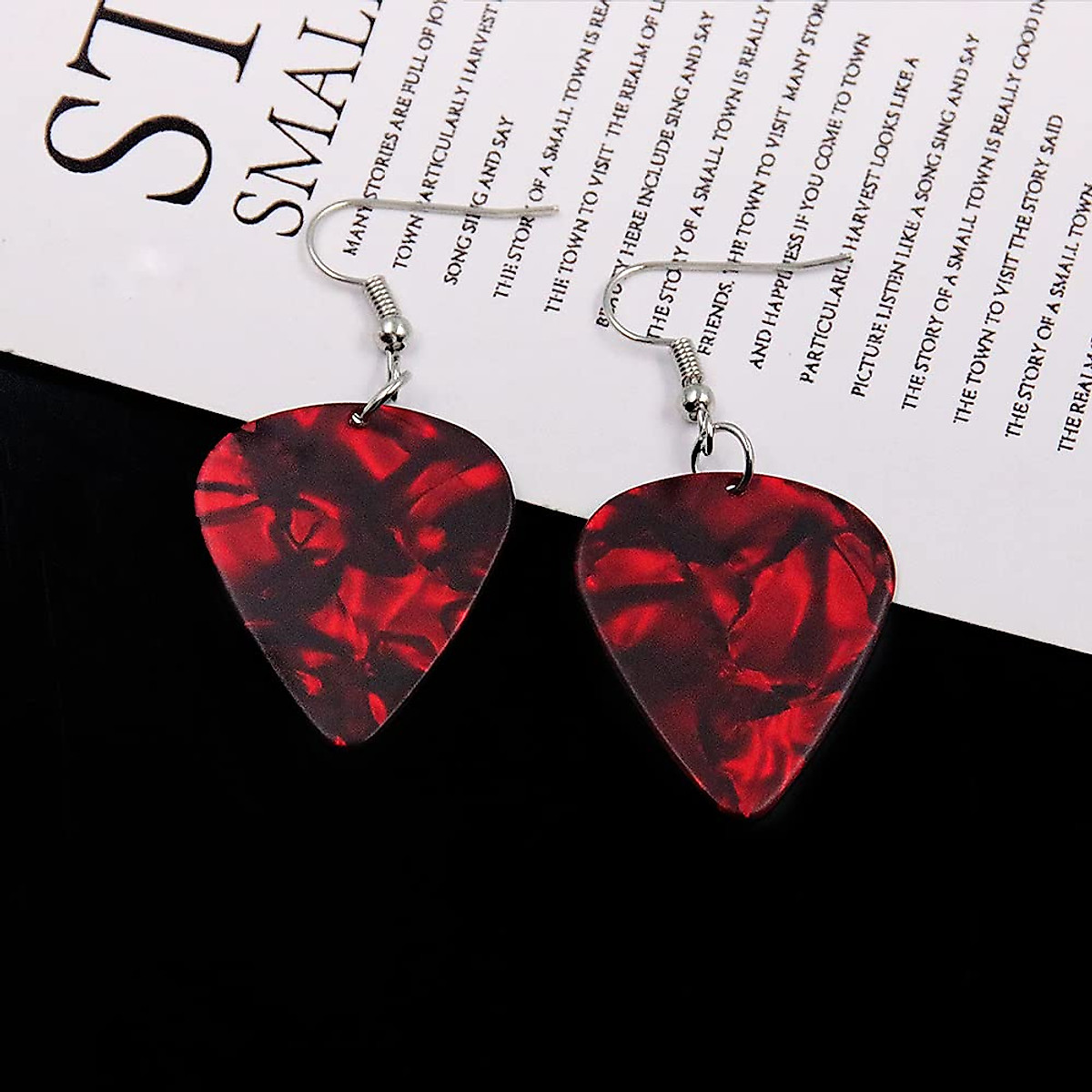 FunBoat Eddie Munson Guitar Pick Earring - Rock Music Earrings - Halloween Costume Jewelry Gifts for Women Men (Eddie Earring)