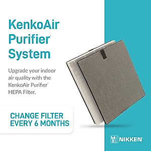 Nikken KenkoAir Purifier® HEPA Filter Pack 1445 Replacement for KenkoAir® Filter Purifier System 1441 - Activated Carbon Air HEPA Vacuum Cleaner Filters Air Purifier for Bedroom, Homes, and Offices