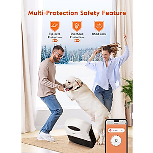 GiveBest Electric Wall Heater with WiFi and Remote Control, Floor or Wall Mounted Heater, Large Room Coverage, 3 Heating Modes, 1500W Fast Heating Space with Thermostat for Indoor Room Use