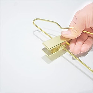 N/A 5pcs Metal Trouser Hanger for Trousers Socks & Skirts Hanging Rack Space-Saving Clothes Hangers Clothing Storage (Color : Gold)