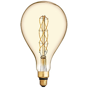 GE Vintage Style LED Light Bulb, 40 Watt, Amber Finish, PS52 Large Pear Shaped Bulb (1 Pack)