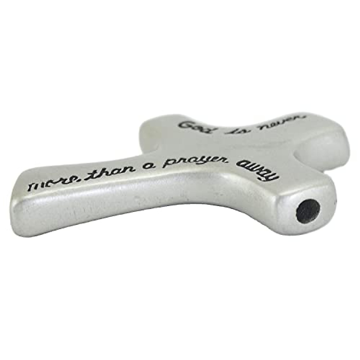 Cathedral Art A Prayer Away Silver Metal Palm Cross, Handheld Cross for Comfort and Prayer, 2 3/4 Inches