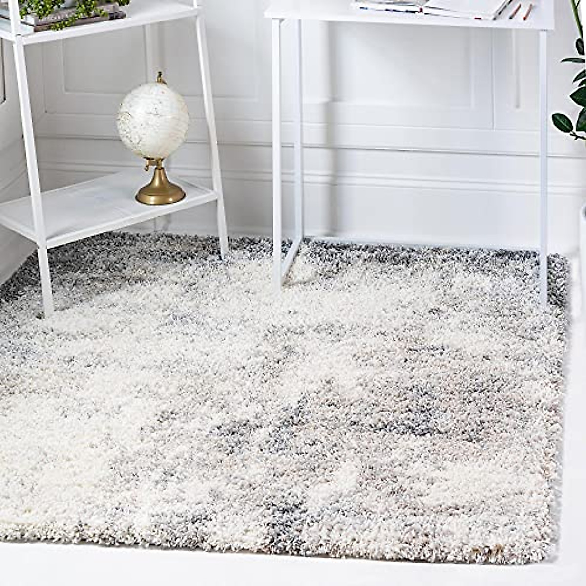 Rugs.com Soft Touch Shag Collection Square Rug – 8 Ft Square Pebble Gray Shag Rug Perfect for Living Rooms, Kitchens, Entryways