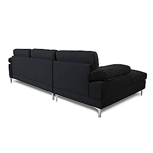 ZoooaH Sofas for Living Room Black Couch Sectional Sofa Left Hand Facing Chaise