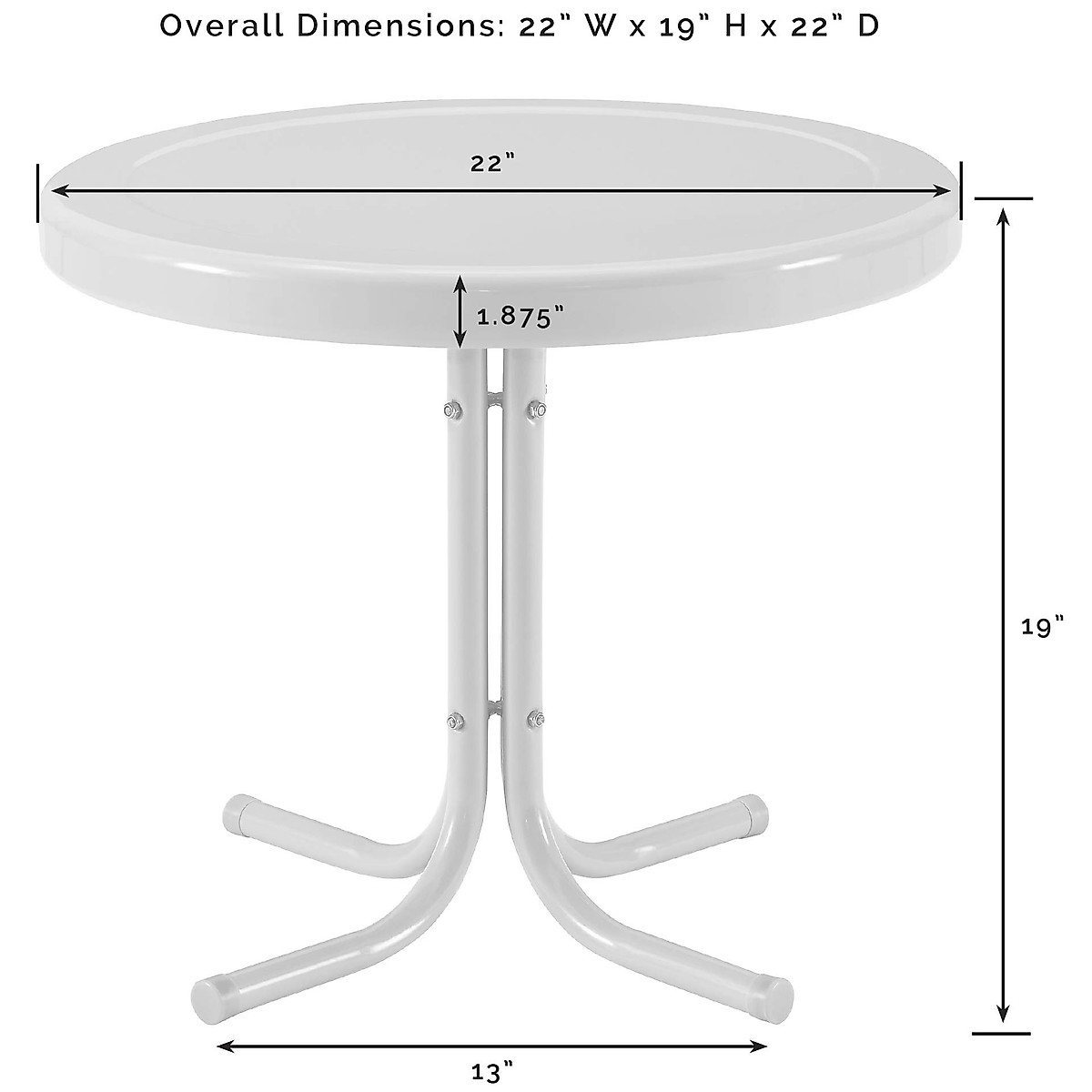 Crosley Furniture Griffith Weather Resistant Retro Metal Outdoor Side Table for Patio, Deck, Porch, Key Lime