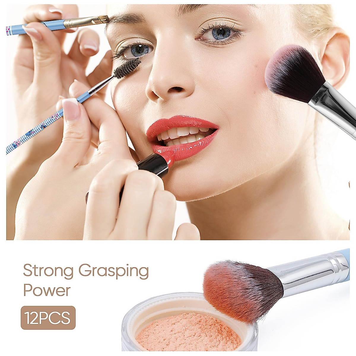 U-CHYTY Stitch Makeup Bag with Makeup Brush Stitch Plush Cosmetics Case Stitch 12 Pcs Cosmetic Brush Capacity Bag for Women Girl-bag (S-12PCS brushes+caseA)