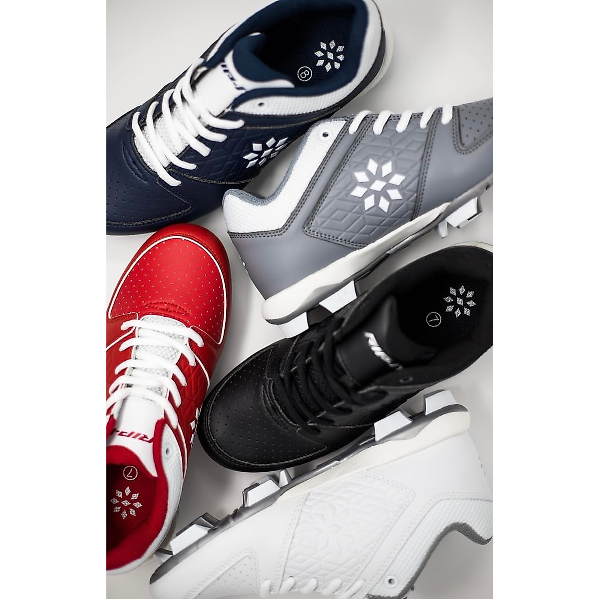 RIP-IT Women's Diamond Softball Cleats | Molded Softball Shoes for Women | White | Size 8.5