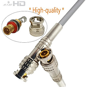AIMHD 10 Pack BNC Male Connectors RG59 RG6 Screw-on Gold Plated Coaxial Terminal for CCTV Security Surveillance Camera Video Cables