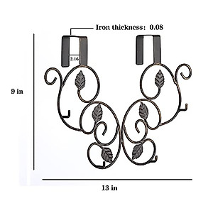 GUSUWOD Over The Door Metal Coat Rack Hook Hanger with 4 Hooks, Bronze, Set of 2