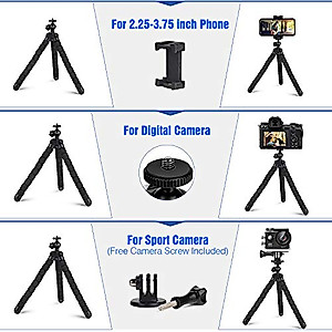 PHOPIK Mini Phone Tripod Stand: Portable and Flexible Octopus Smartphone Tripod- Compatible with iPhone/Android/Camera/GoPro