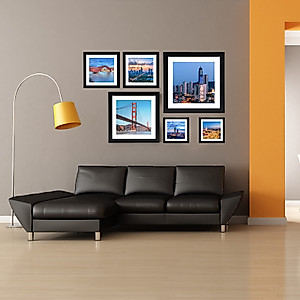 OMISHE 9x9 inch Picture Frame Black for Wall Hanging or Tabletop Poster, Frame Display 7x7 inch with Mat or 9x9 Without Mat, Square Wall Gallery Photo Frame, Black