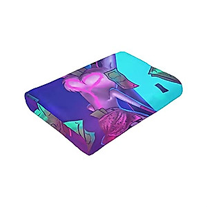 Woodyotime Angel Dust Hazbin Hotel 1 Throw Blanket, Super Soft Lightweight Flannel Fleece Blankets for Bed Couch Sofa, All Season Warm Cozy Fuzzy Plush Microfiber Blanket for Hot Sleepers 60"X50"