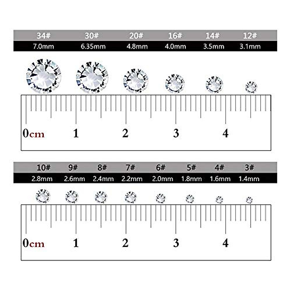 Onwon 1440 SS20 / 4.8mm Clear Crystal Flat Back Brilliant Round Rhinestones Glass Stones Glitter Gems Transparent Faux Diamond (Clear)