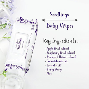 Young Living Seedlings Baby Wipes, 72ct | Gentle Care for Little Ones | Skin Moisturizer | Hydrating & Smooth | Sensitive Skin | Thick Wipes | Alcohol-Free | Ideal for Hands & Faces | Water-Infused