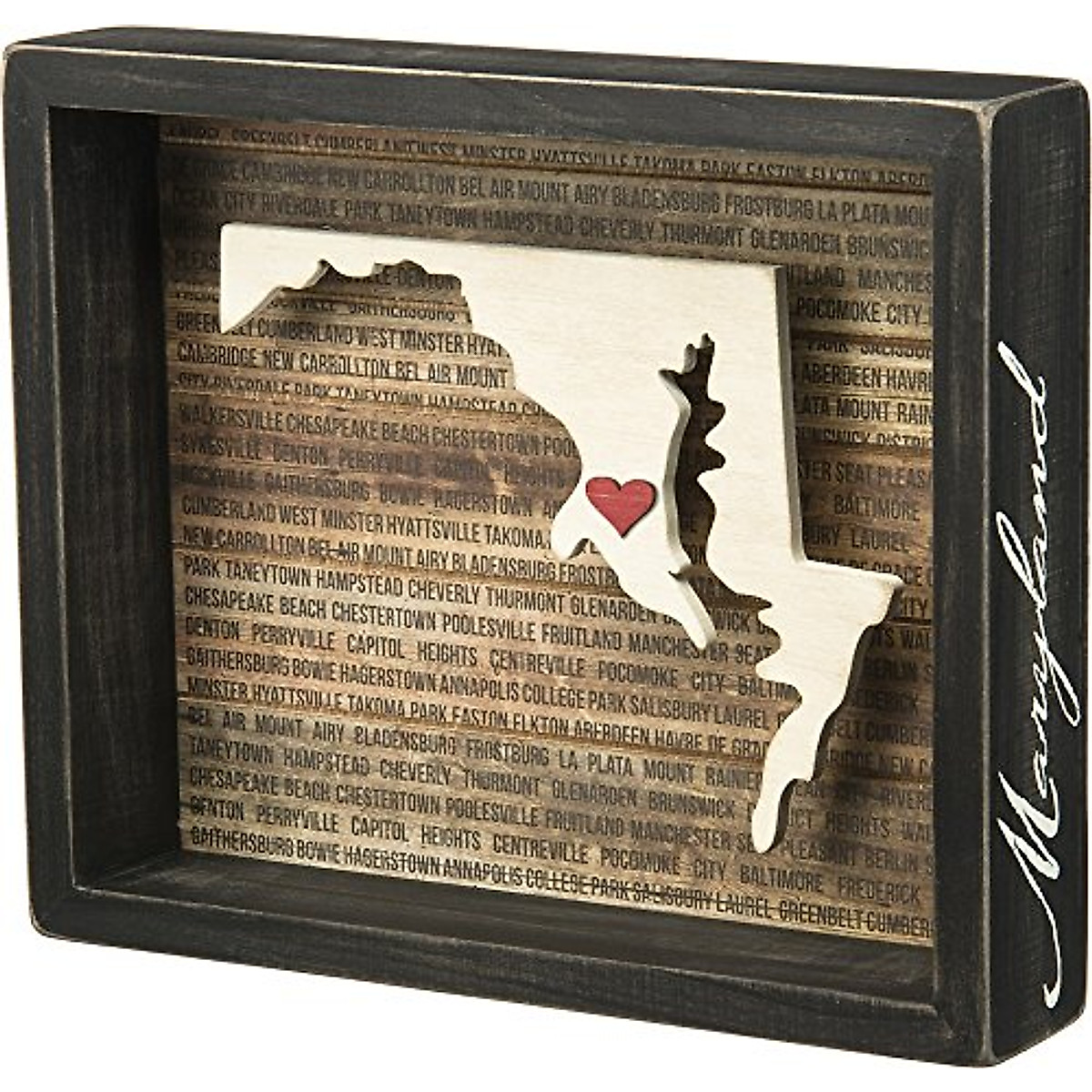 Primitives by Kathy 27806 Wanderlust Box Sign, 9 x 7.5-Inch, Maryland